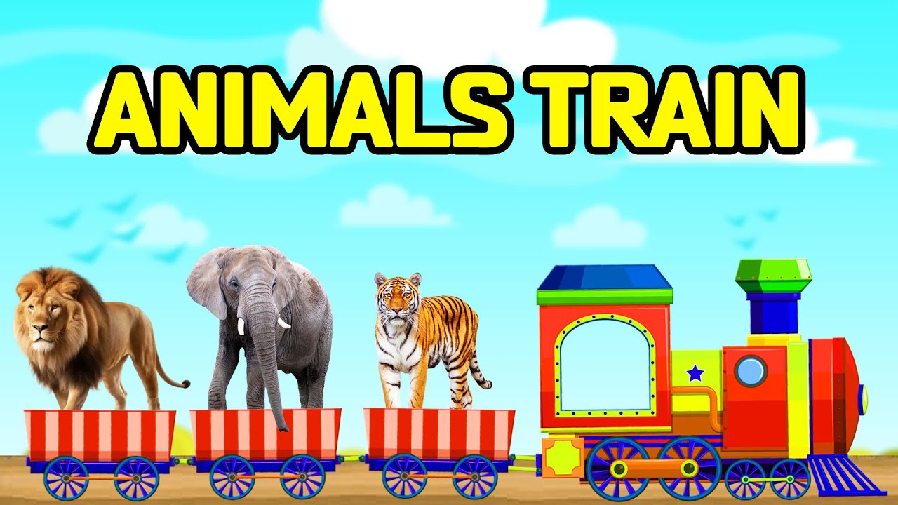 WILD ANIMALS TRAIN SONG | VEHICLE SONG FOR CHILDREN |FUNNY ANIMALS ...