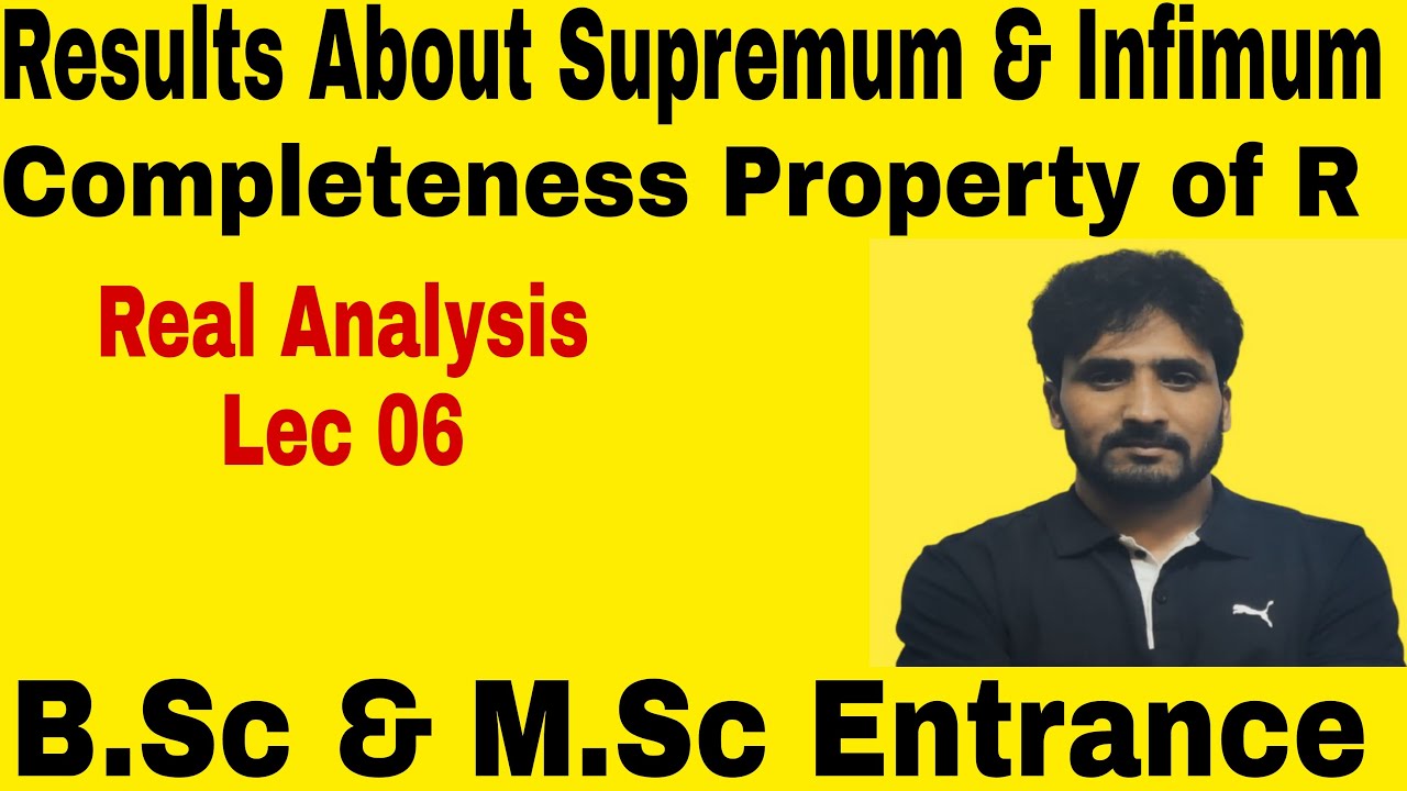 Real Analysis 06| Important Results About Supremum & Infimum ...