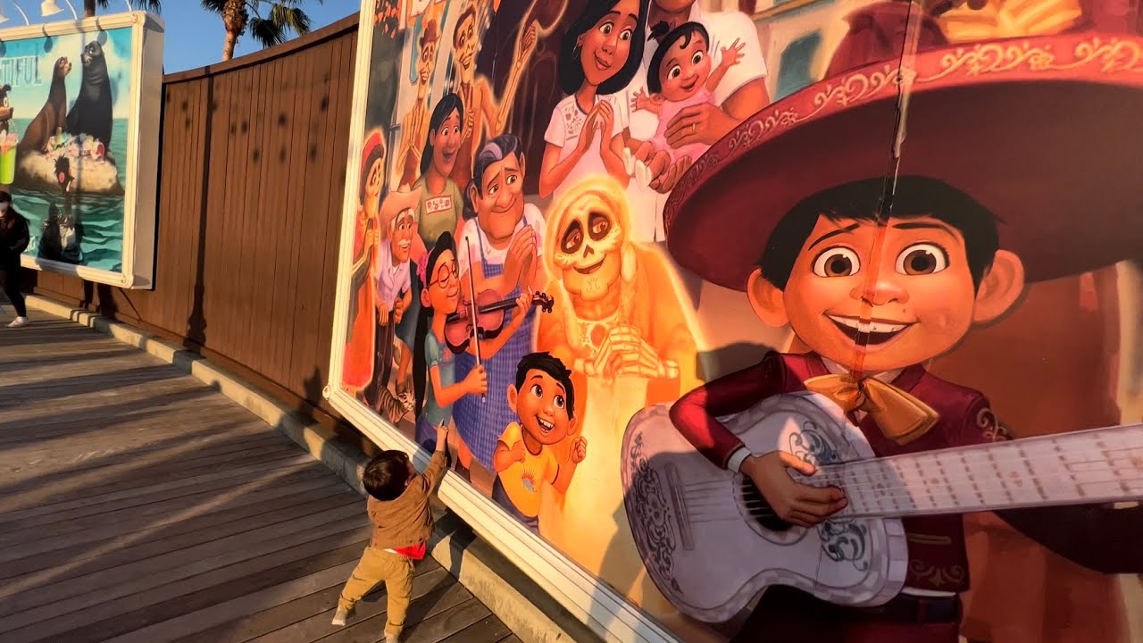Coco Billboard at Pixar Pier - YouTube