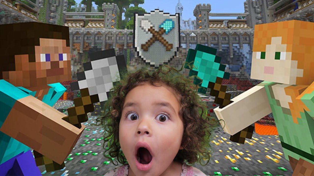 Toddler plays Minecraft Battle - YouTube