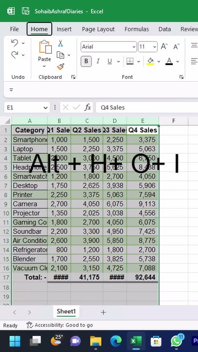 How to Auto-Fit Column Width in Excel Using a Keyboard Shortcut - YouTube