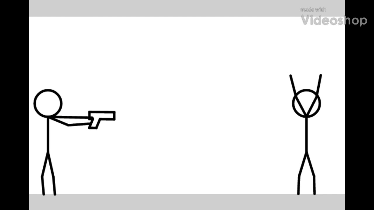 Stick figure gun fight test - YouTube