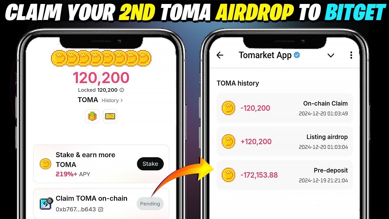 TOMA Listing Airdrop On-chain Claim | Tomarket 2nd Airdrop Claim To Bitget Wallet - YouTube