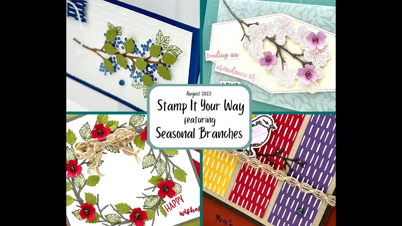 4 beautiful cards using Seasonal Branches (Stampin' Up!) - YouTube