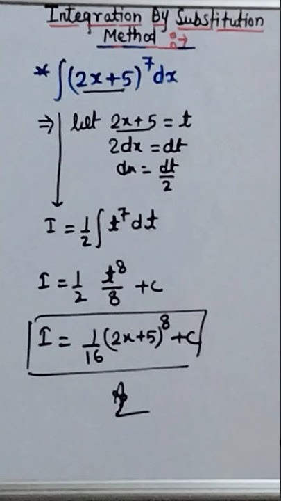 Integration by substitution method - YouTube