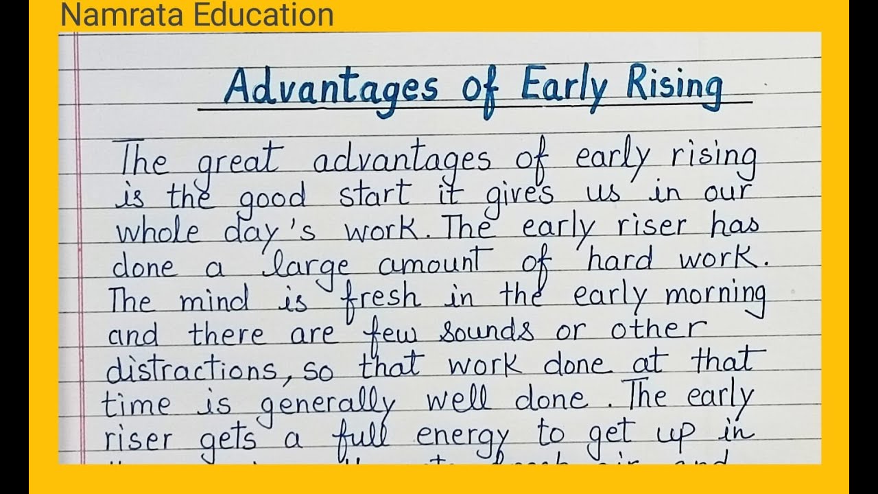 paragraph on Advantages of early rising/Early rising paragraph in ...