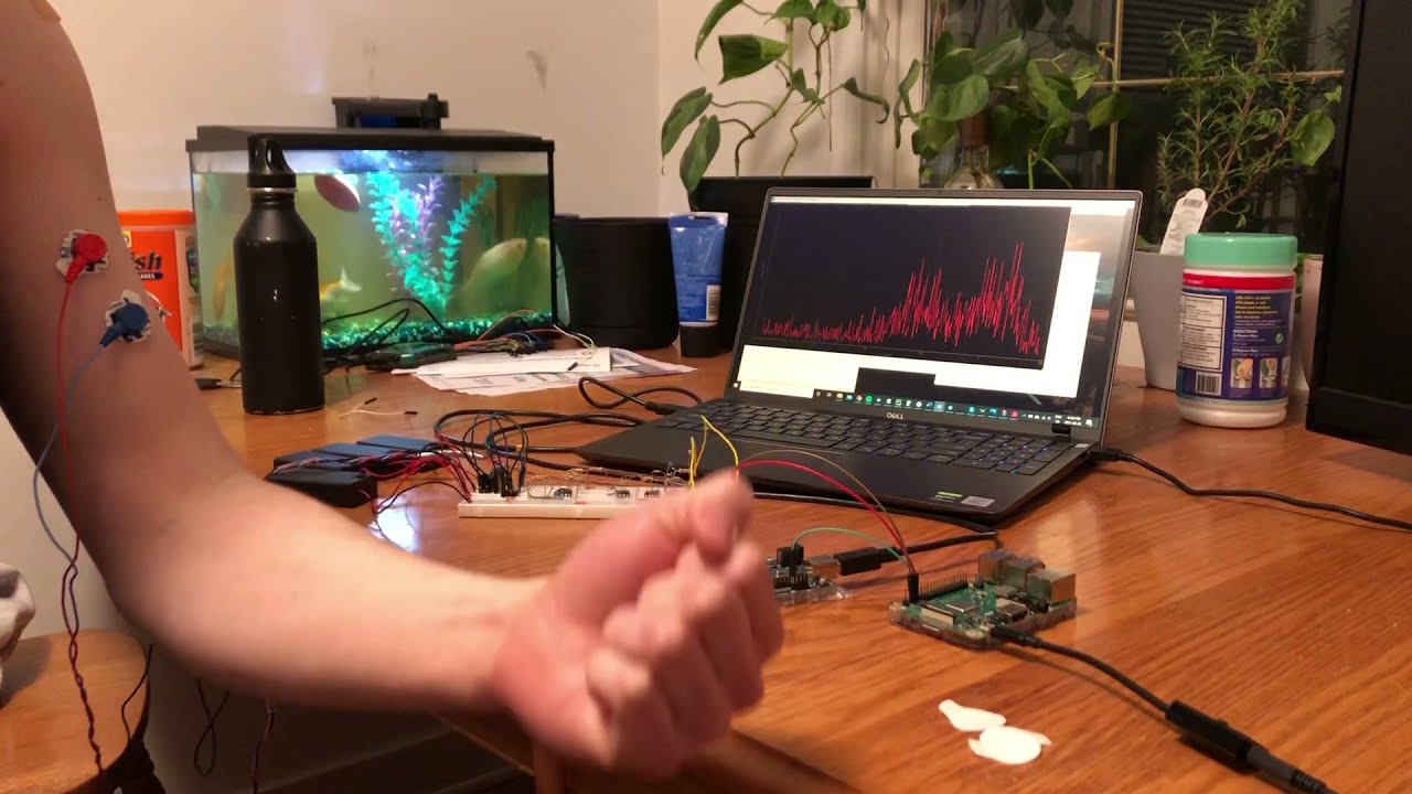 EMG Data Acquisition with Breadboard Circuit, Arduino and Raspberry Pi - YouTube