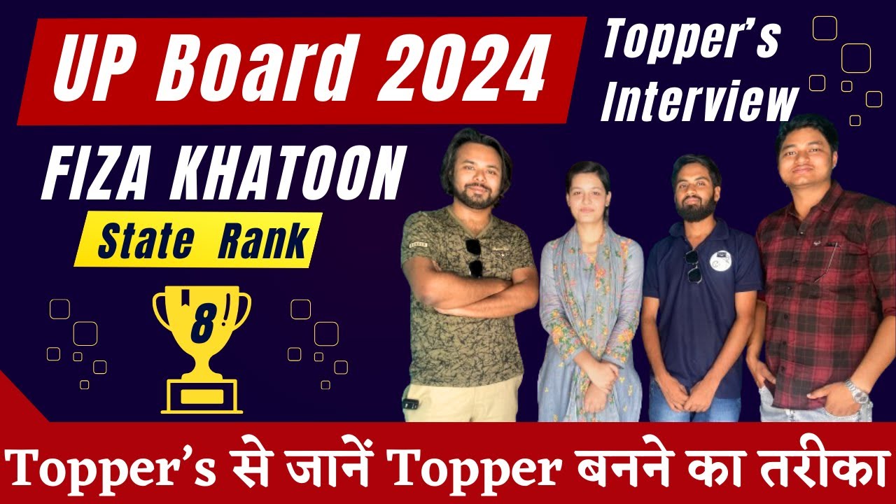 UP Board Topper's 2024 Interview || Fiza Khatoon || State Rank 8th ...