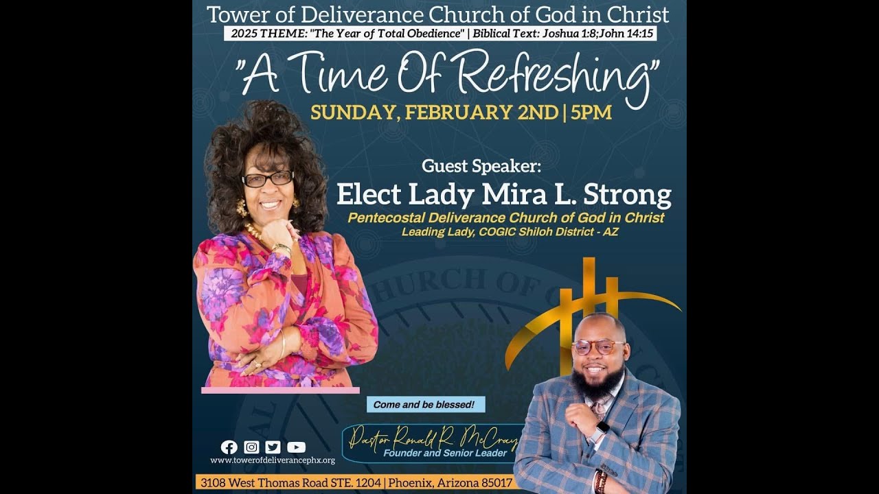 "A Time of Refreshing" with Elect Lady Mira L. Strong - YouTube
