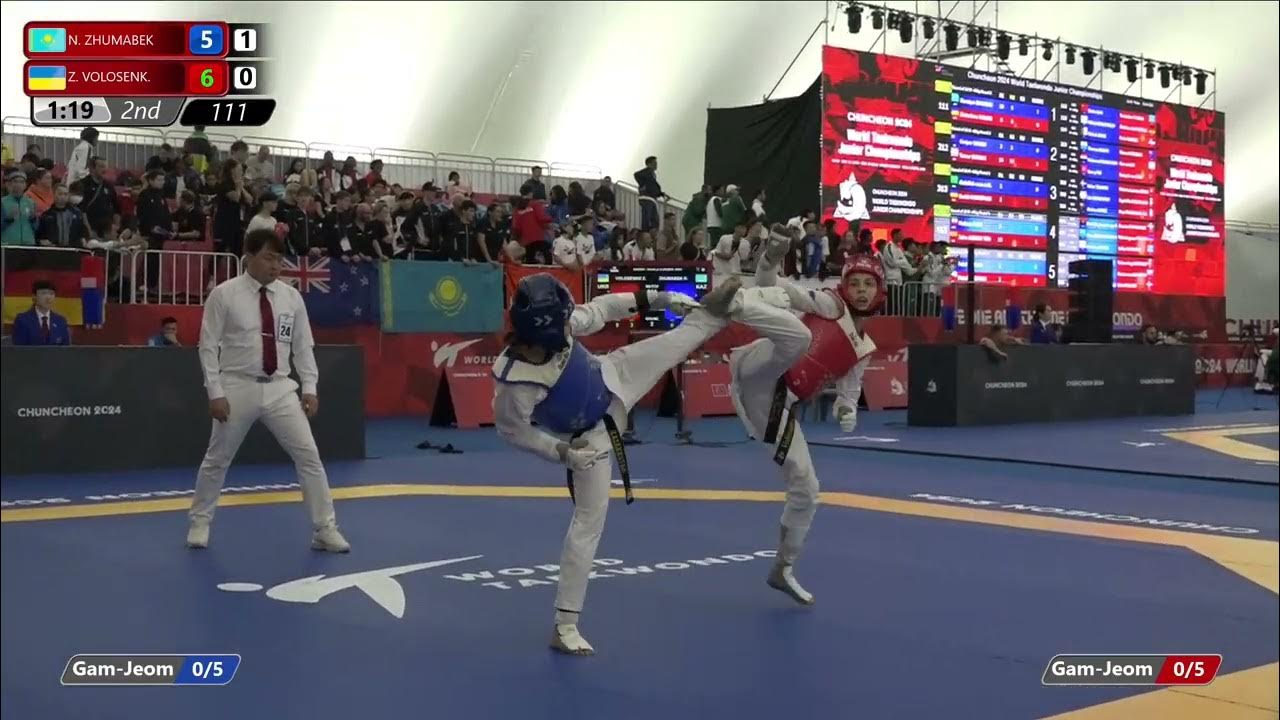111 Round of 32 Women 49kg KAZ N ZHUMABEK UKR Z VOLOSENK - YouTube