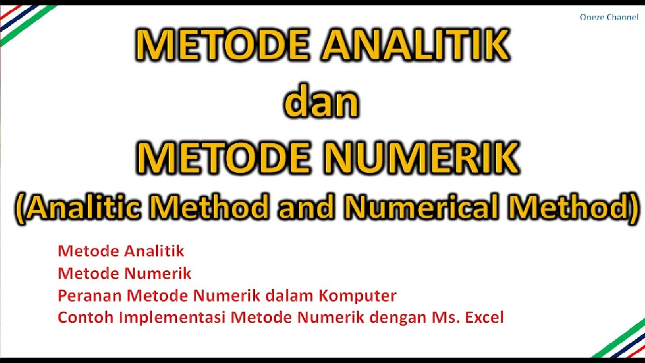 Pengantar Metode Numerik dan Metode Analitik - YouTube