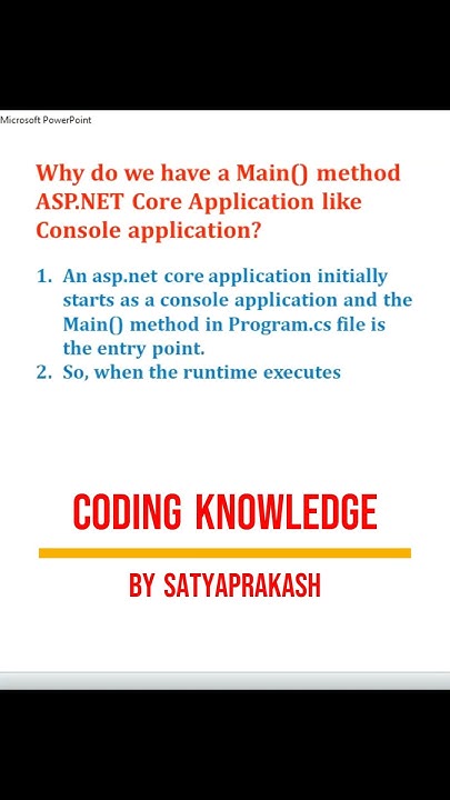 Why Main Method In Aspnet Core Project Like Console Application Shorts Short