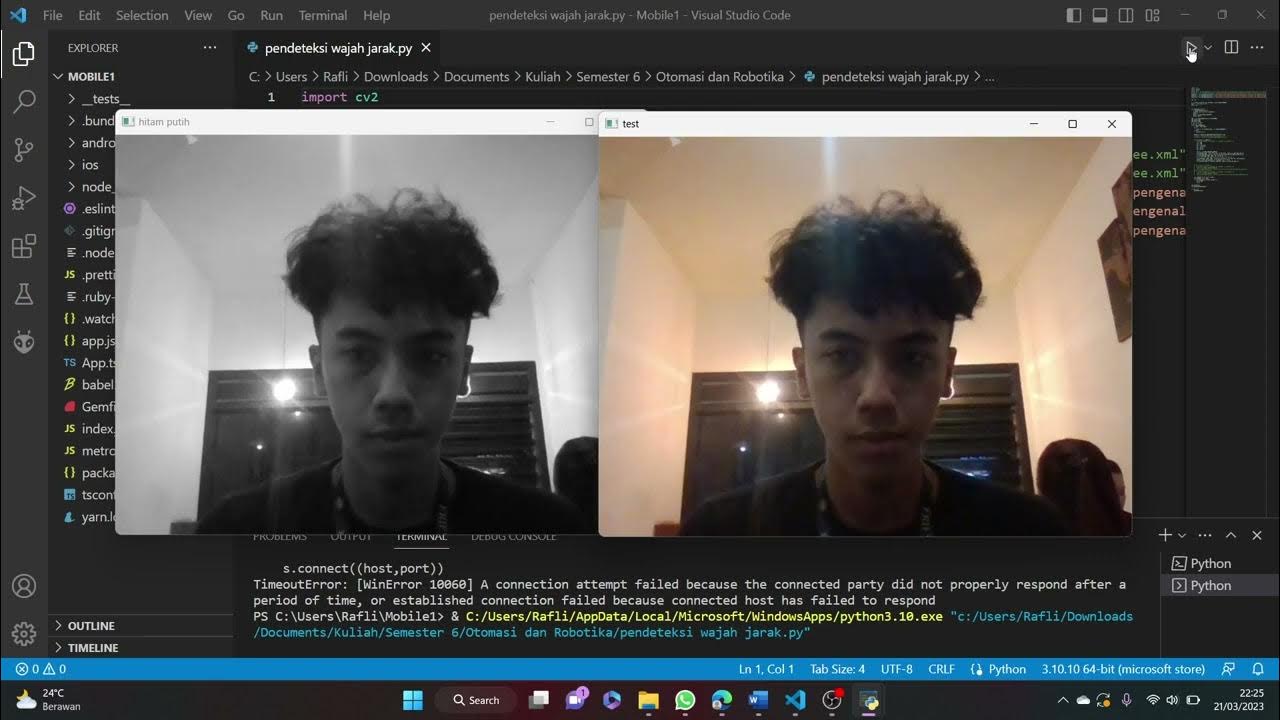 Pendeteksi Wajah Jarak - YouTube