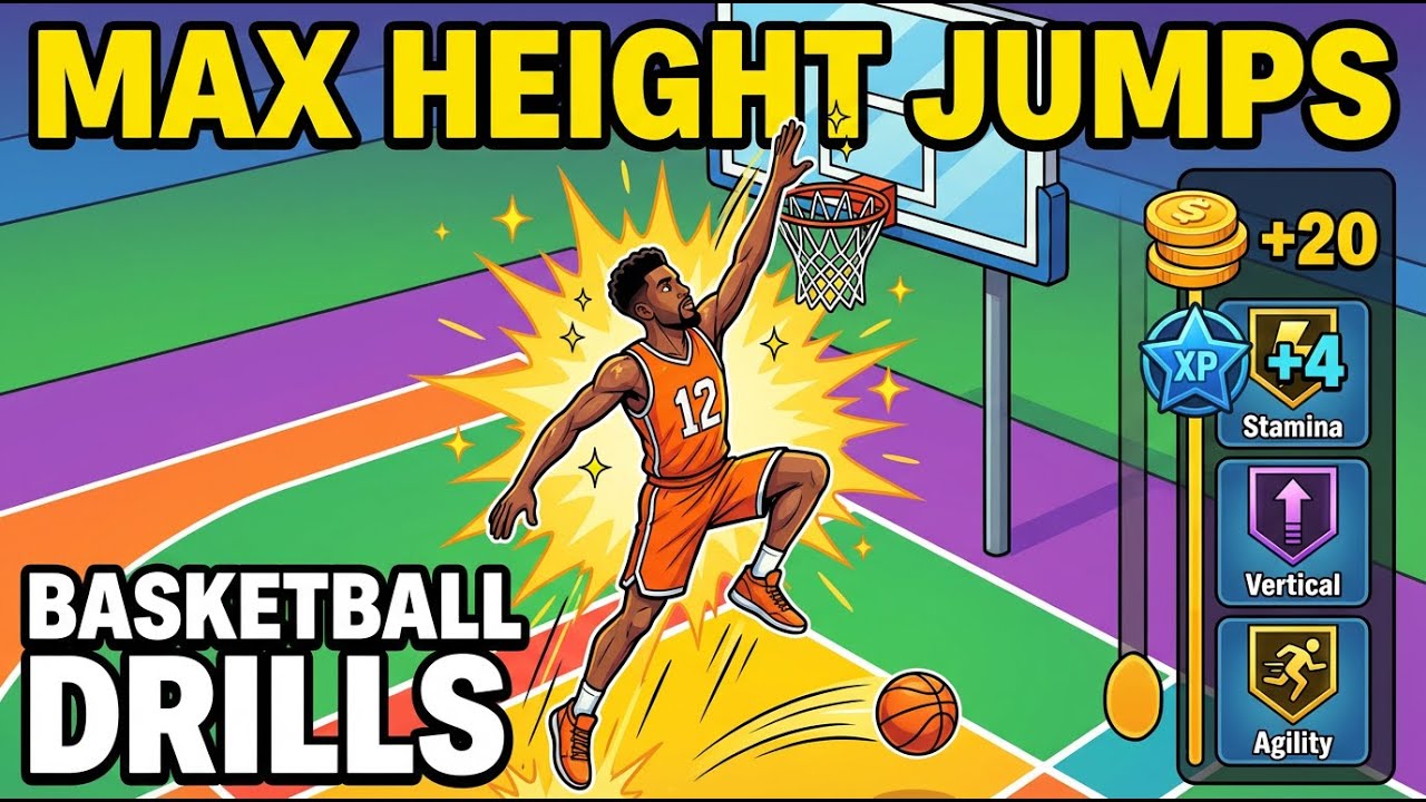 Basketball Drill 🏀 2-Step Jumps and Max Height Jumps - Vertical Leap ...