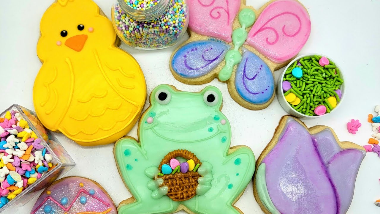 Spring Cookie Decorating [Relaxing Cookie Decorating] - YouTube