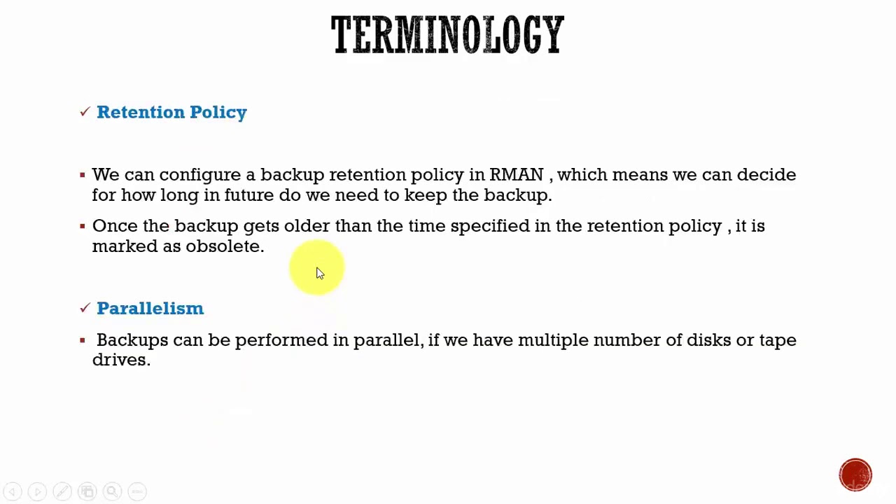 106 Oracle DBA Complete Tutorial - Recovery Manager RMAN Terminology ...