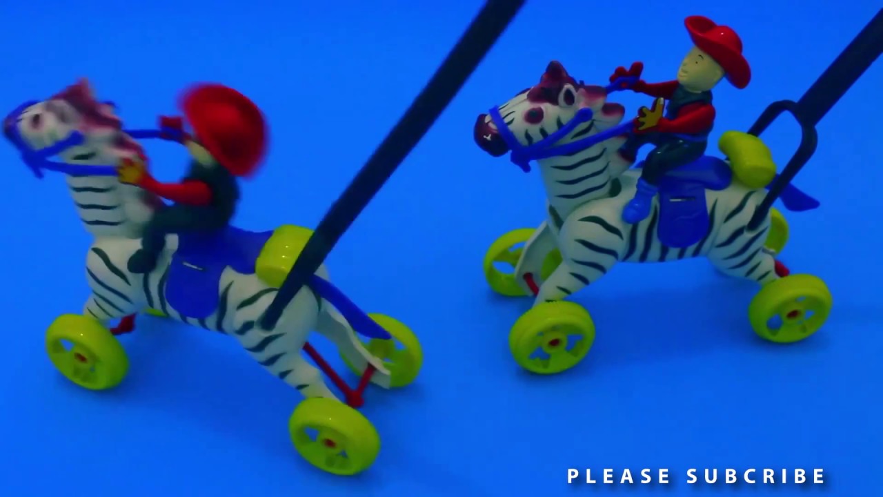 Mainan Koboy Kuda Zebra Dorong- Cowboy Zebra Horse - YouTube