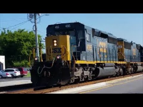 [CSXT]4065 SD40-3 & 8541 SD50-2 Both YN3B Leads F707-18 SB & Takes It To Notch 8 In F.NC - YouTube