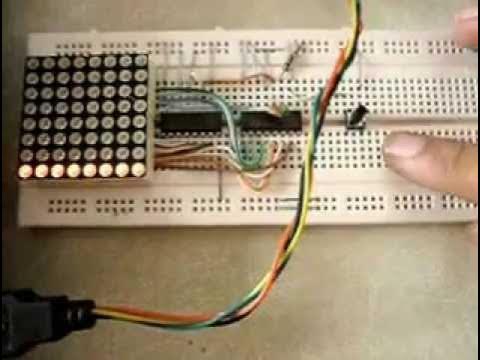 8x8 LED Matrix - 74HC595 Shift Registers - Testing Circuit with Manual ...