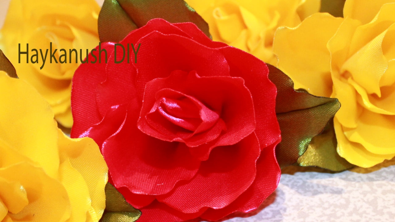 HOW TO MAKE ROSES OUT OF RIBBON - YouTube