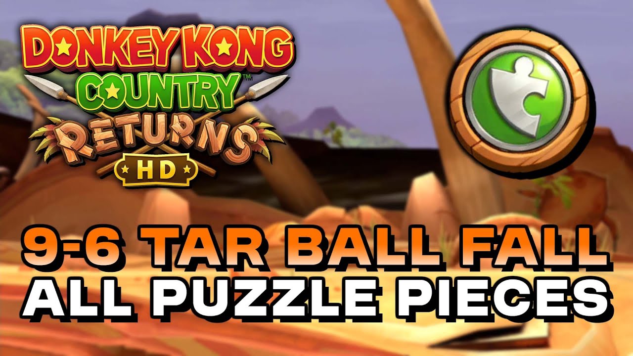 Donkey Kong Country Returns HD - 9-6 Tar Ball Fall (All Puzzle Pieces ...
