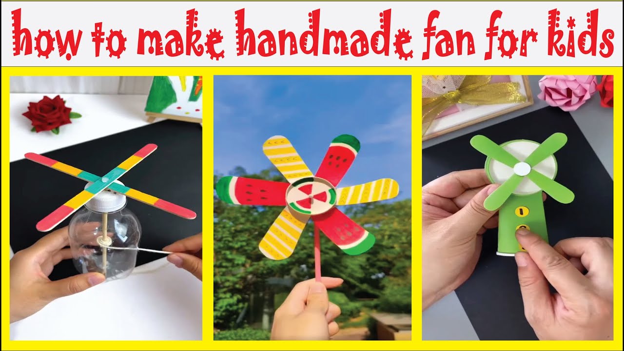 Super Easy Paper Fan Origami making For Kids | Paper Fan Making Step By ...