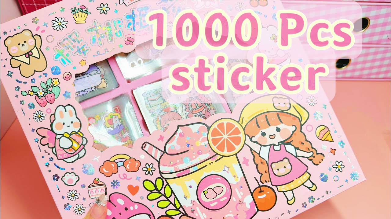 Unbox 1000 pcs stickers journal box 🎁 ASMR unboxing - YouTube