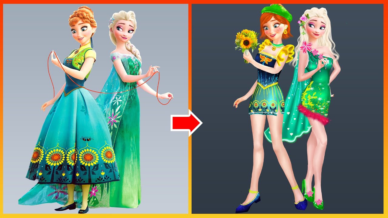 Elsa, Anna Frozen Glow Up - Disney Princesses Transformation| Cartoon ...