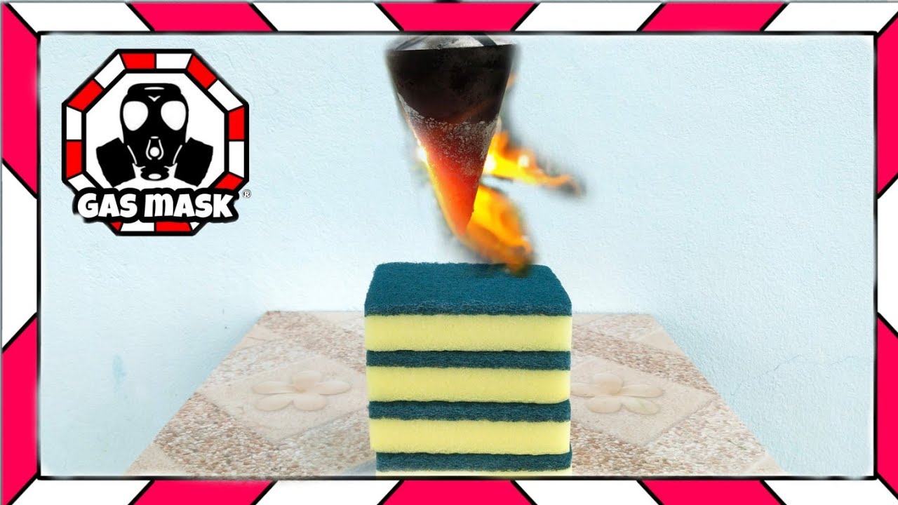 Sponge Vs Fire Triangle ! | Gas Mask ® - YouTube