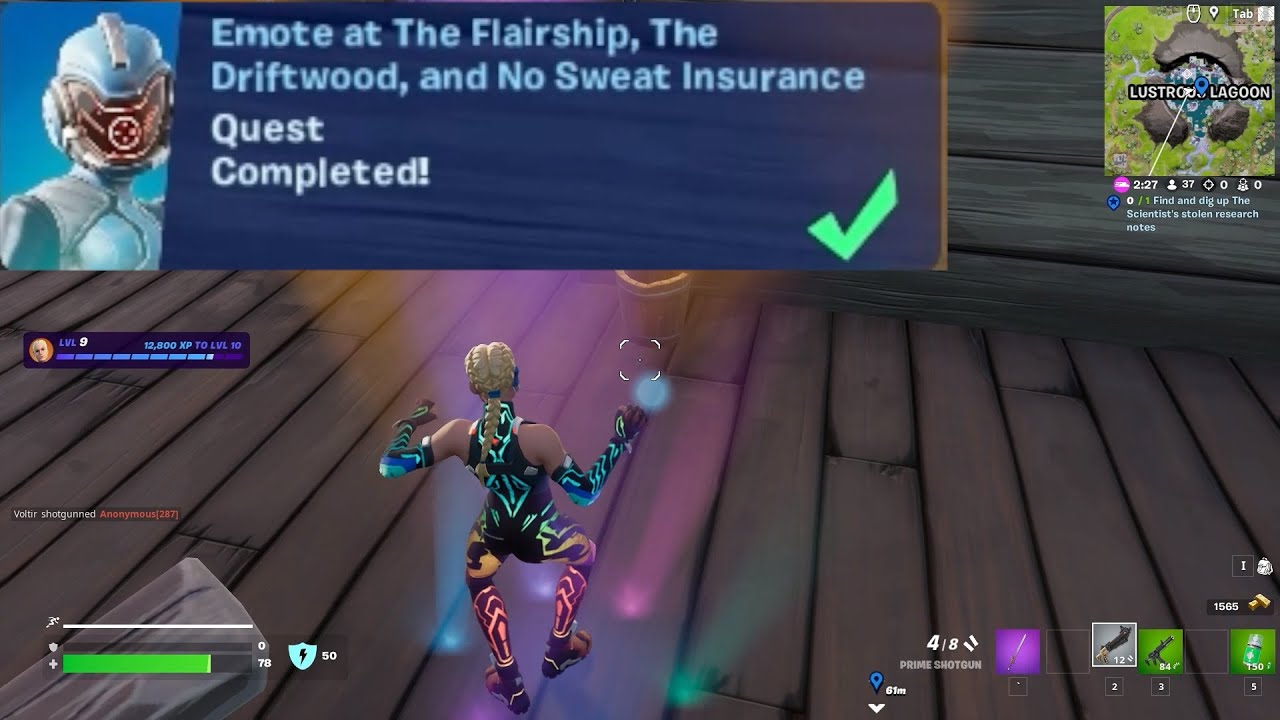 Emote at The Flairship, The Driftwood, and No Sweat Insurance Fortnite ...