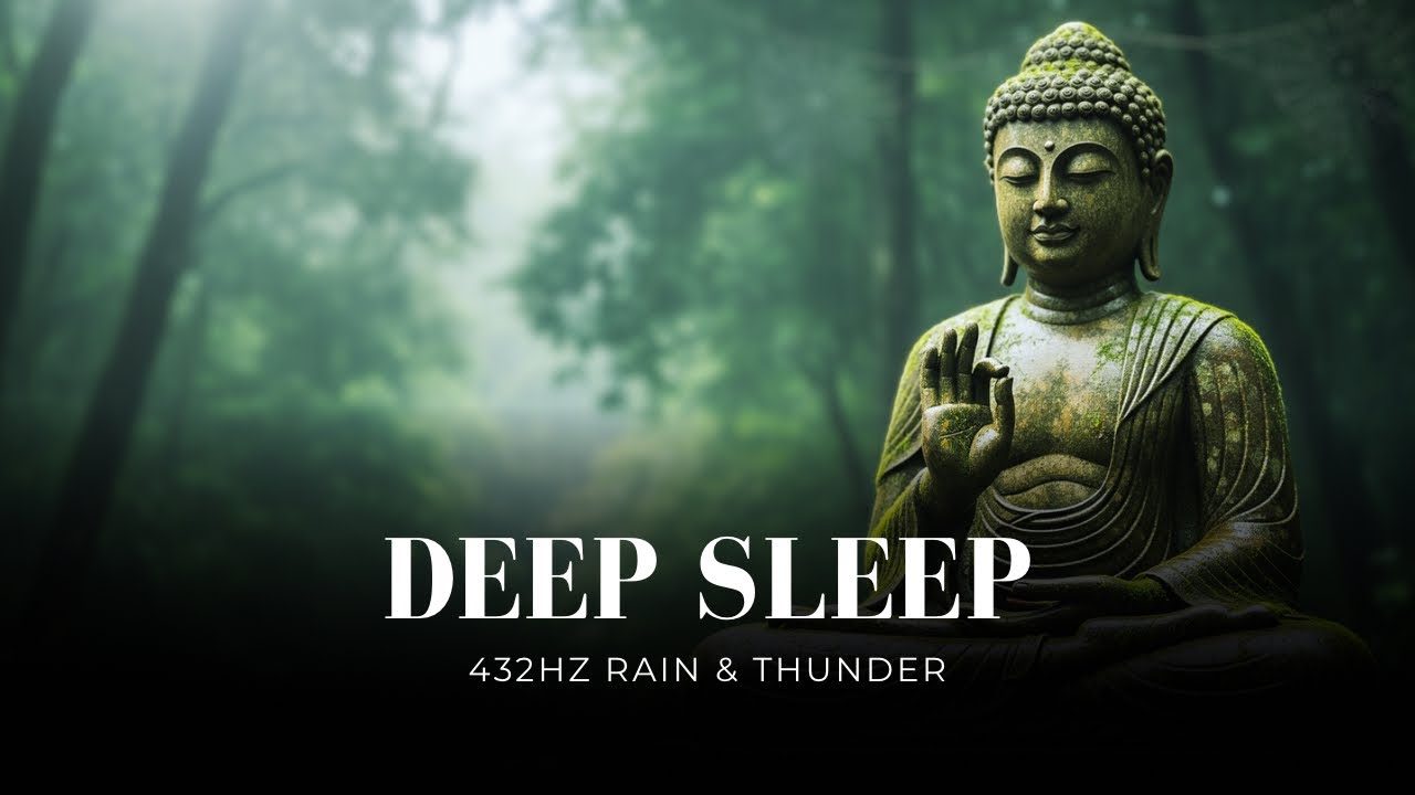 DEEP SLEEP TONIGHT | 432Hz Rain & Thunder Meditation Waves - YouTube
