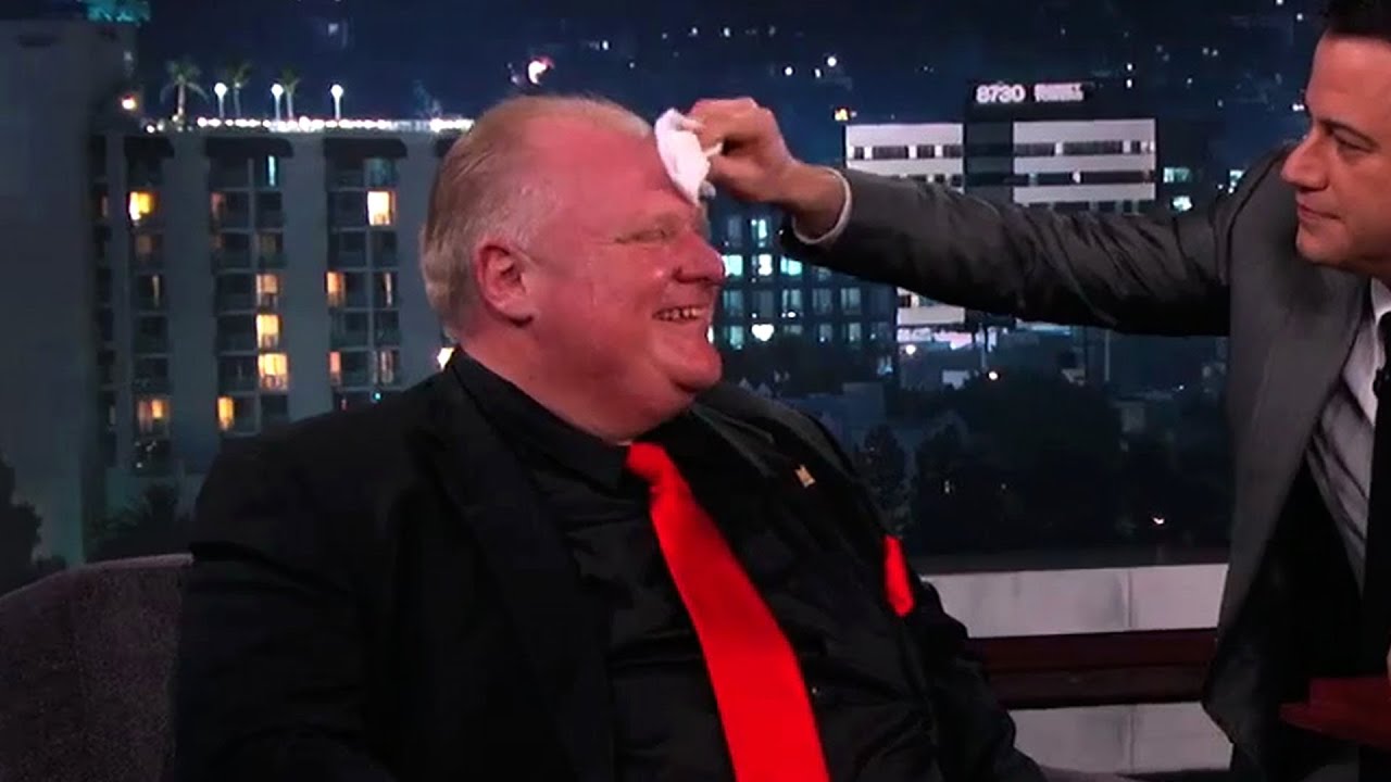 All of Rob Ford's Awkward Giggles on Kimmel Last Night - YouTube