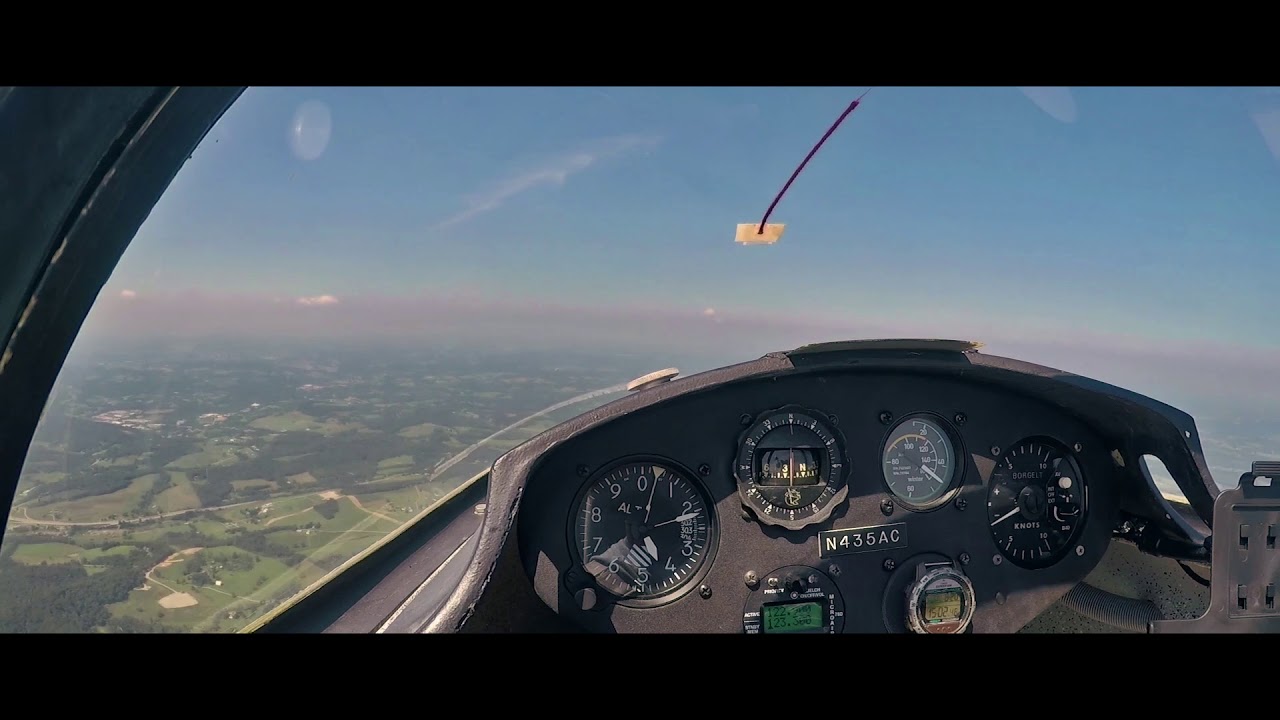 Glider cockpit view of aerotow and some thermalling - YouTube