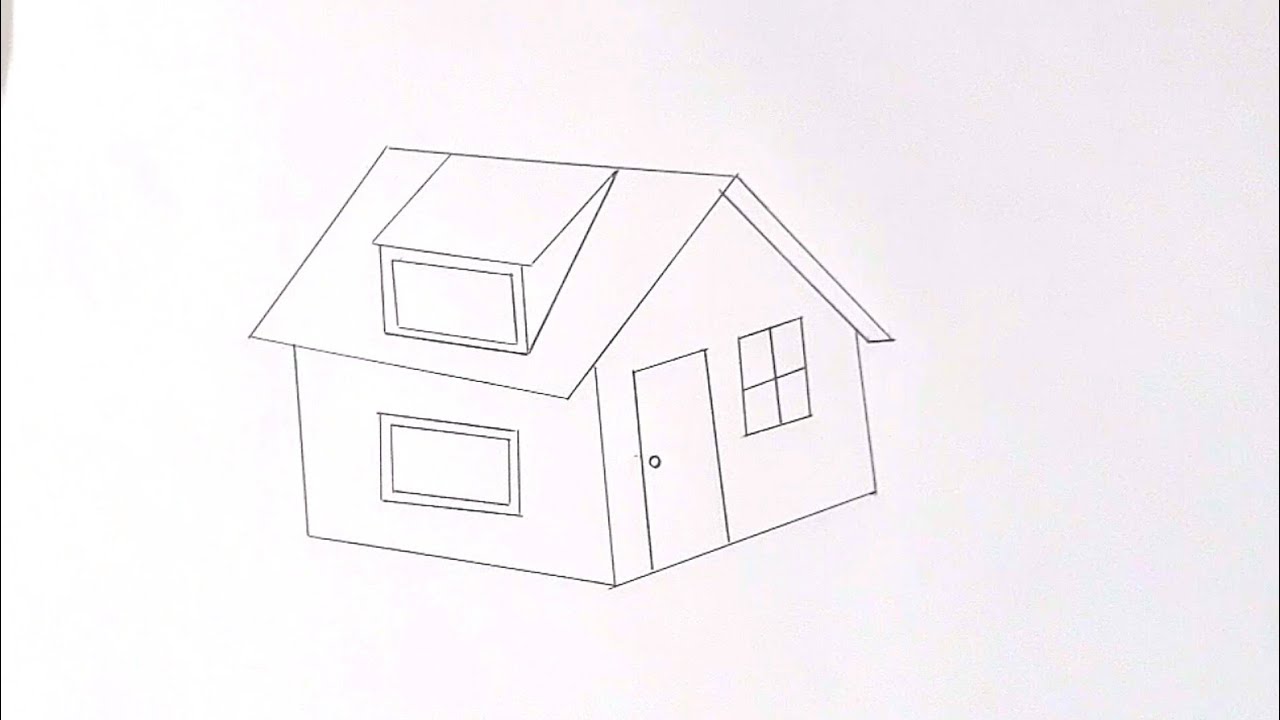 How to draw a house with pencil - YouTube