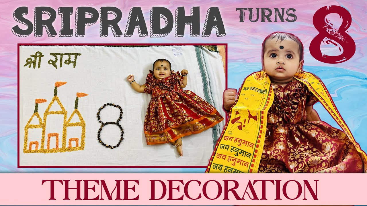 SRIPRADHA turns 8 || Baby Photoshoot Theme Decoration Ideas Vlog ...