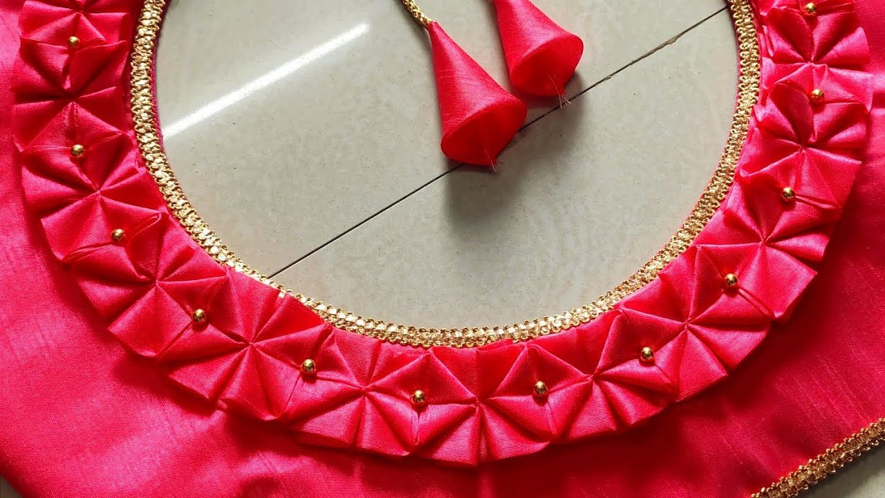 beautiful pink color blouse design - YouTube