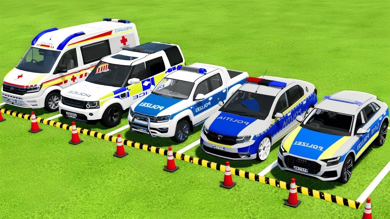 TRANSPORTING ALL AMBULANCE & EMERGENCY VEHICLES WITH TRAIN! SIREN SOUND ...
