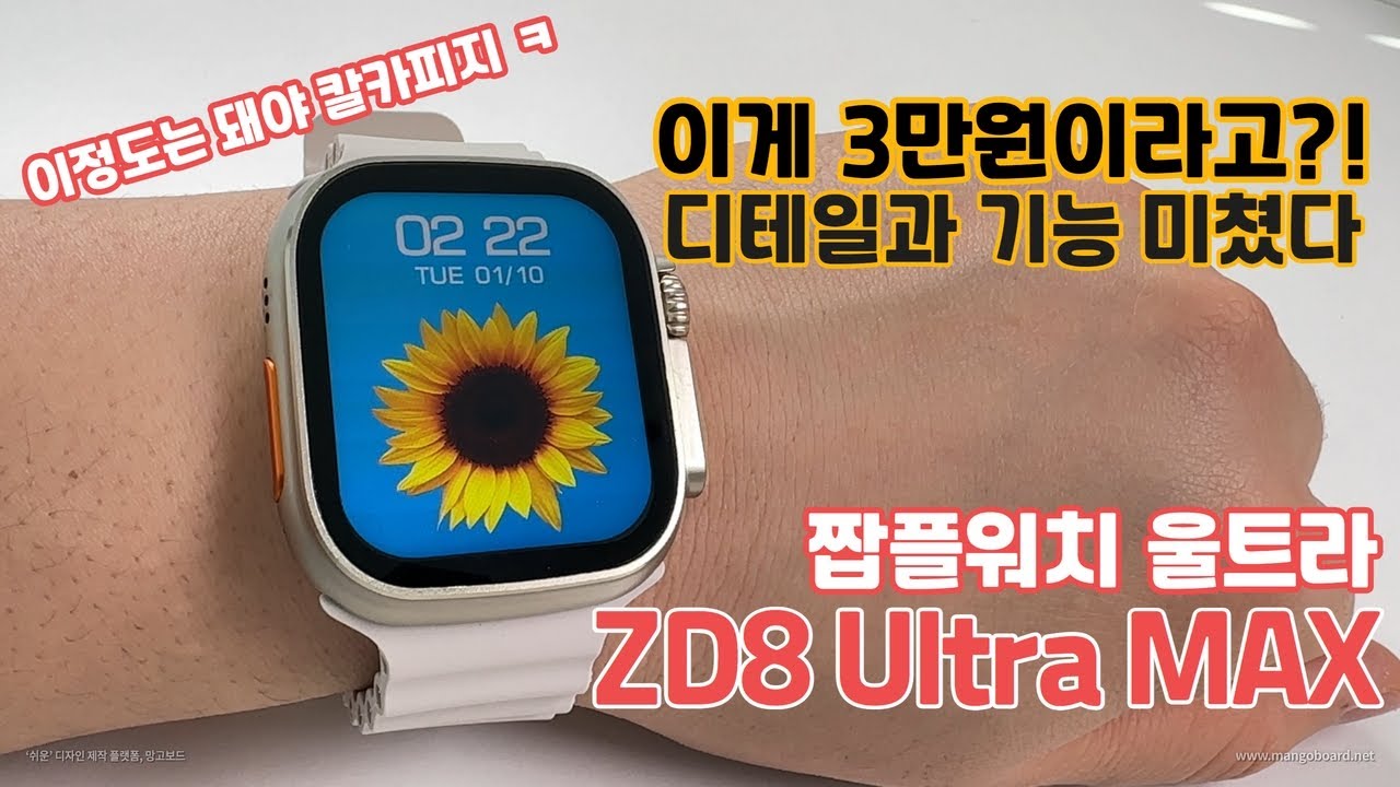 3만원대 스마트워치에 이런게 가능하다고?? 닮아도 너무 닮은 짭플워치 Zordai ZD8 ultra max! 요즘 핫한 그 ...