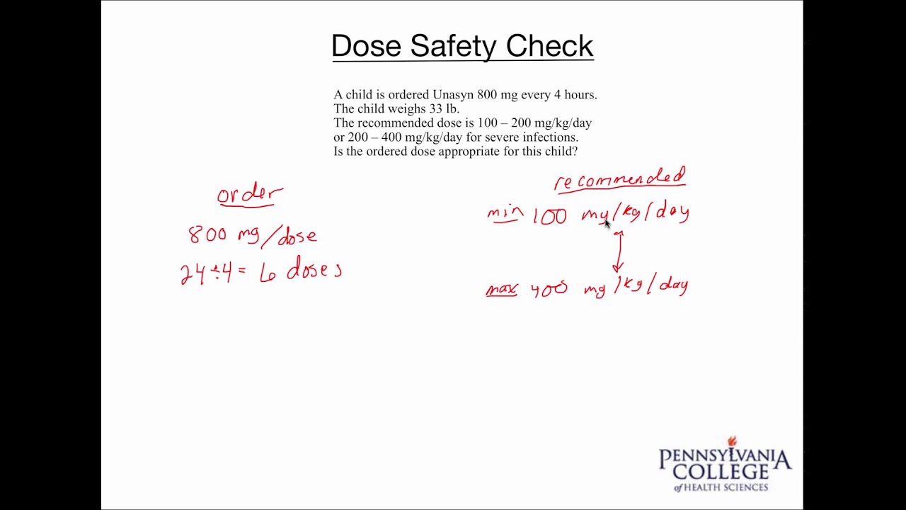 Dose Safety Check #4 - Calculation for a Child - YouTube