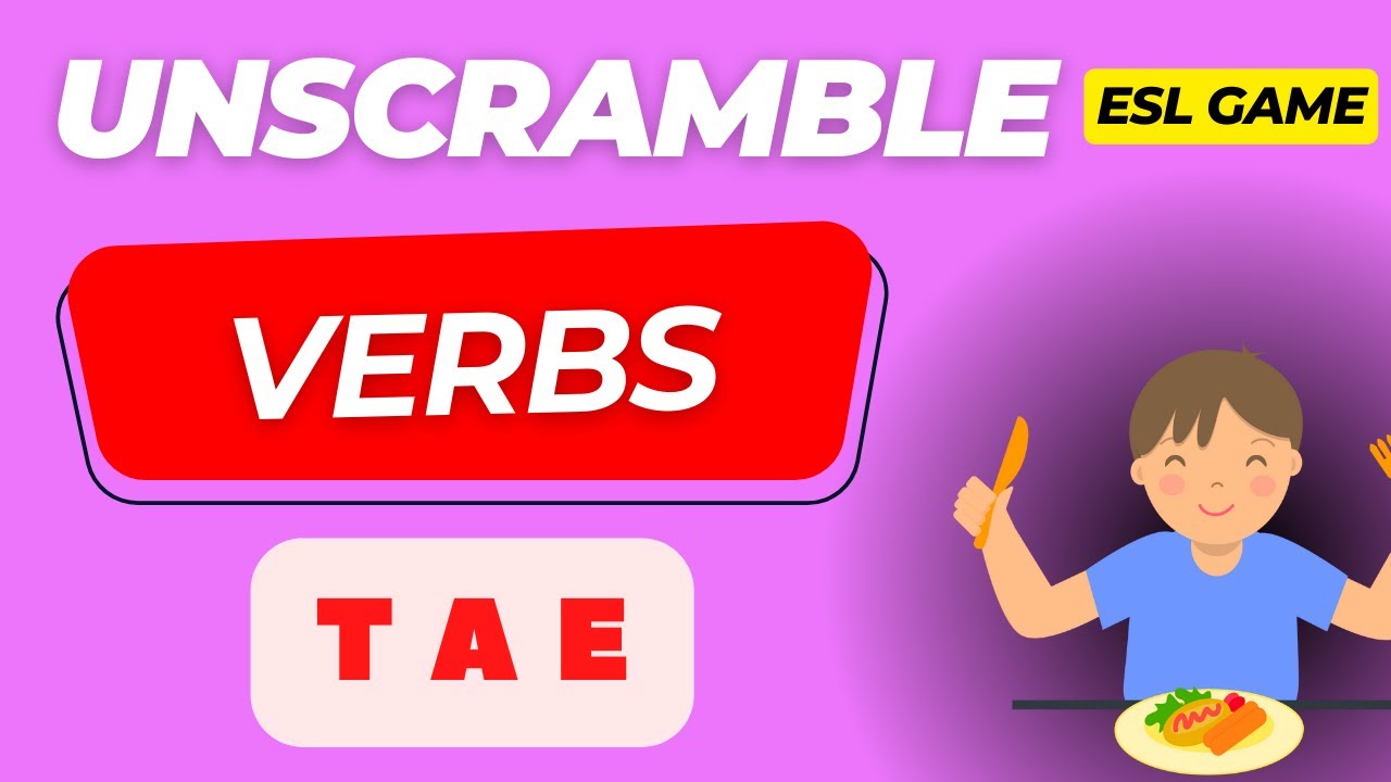 Unscramble The Verbs - Vocabulary Games ESL #eslgames #eslforkids - YouTube