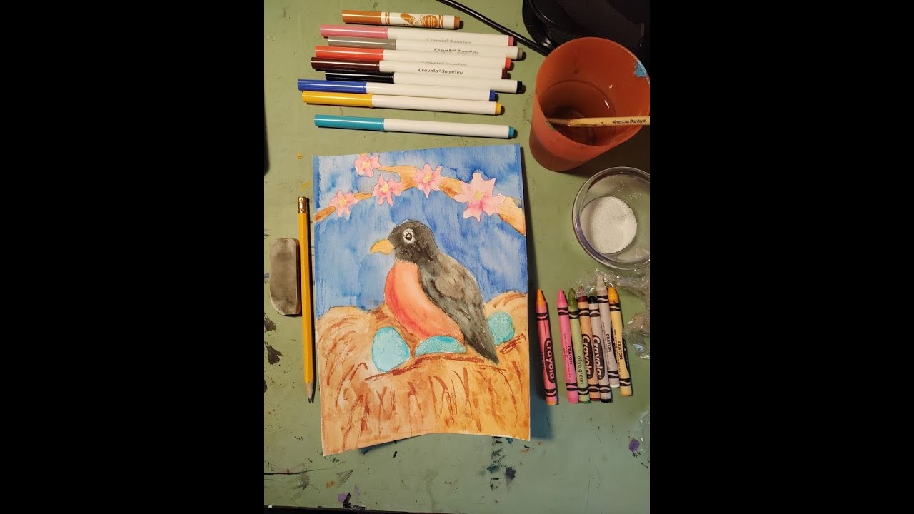 How to paint a Robin using markers - YouTube