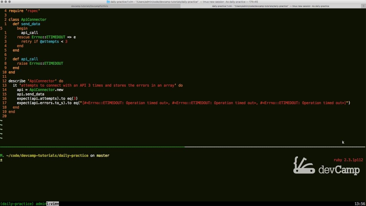 Using the Retry Method inside of a Ruby Rescue Block - YouTube