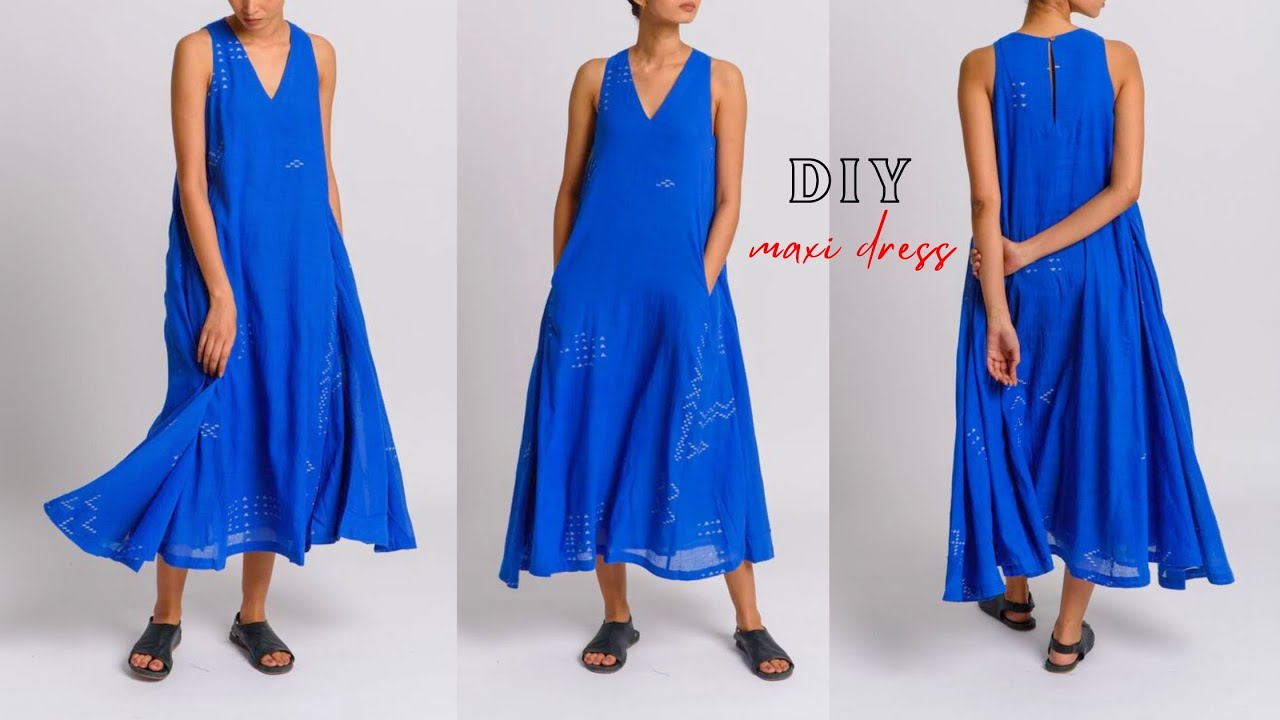 Very Easy Maxi Dress Pattern Making for Beginners | DIY Dress Design ...
