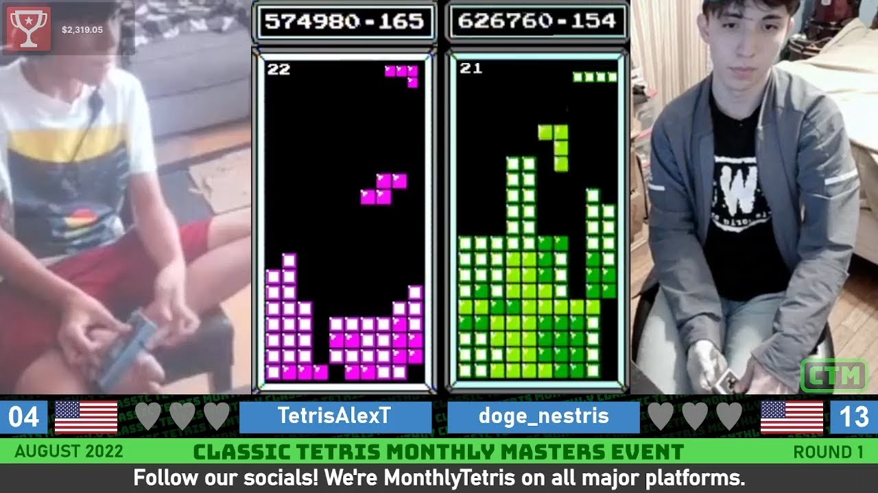 Alex T, Doge | Rd 1 | Classic Tetris Monthly Masters - YouTube