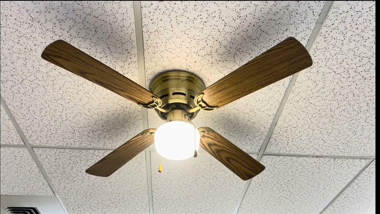 Litex Bentley Ceiling Fan 42” In Former Break Room (With Light/Globe) - YouTube