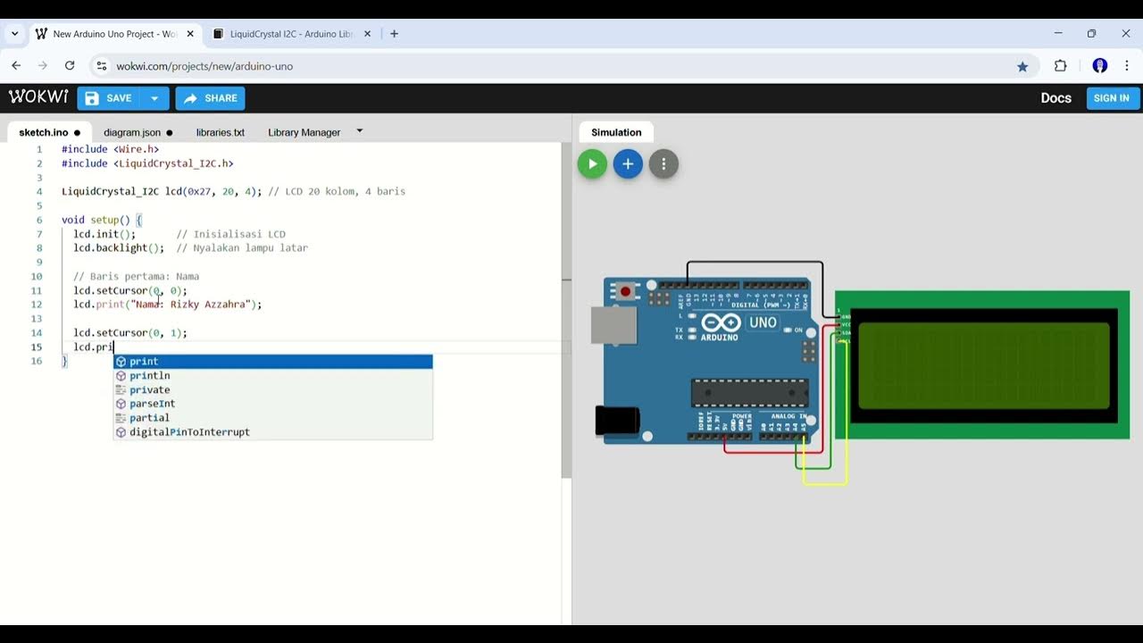 Praktikum 3 EAD LCD I2C - YouTube