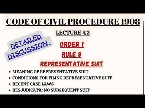 ORDER 1 RULE 8 REPRESENTATIVE SUIT| PART 5 #civilprocedurecode #order1 ...