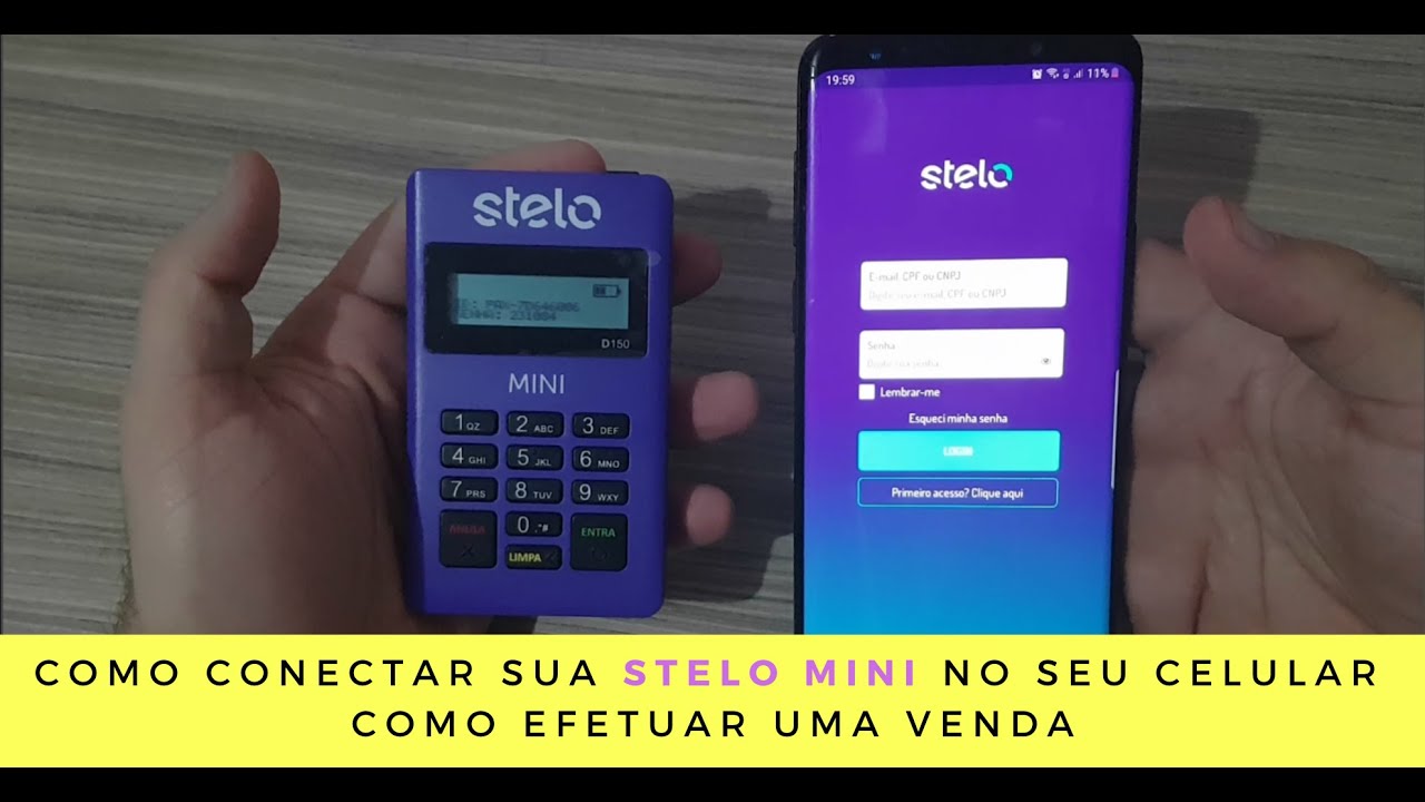 Como conectar a Stelo Mini no Celular e realizar uma Venda - YouTube