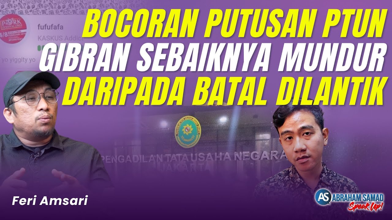 Bocoran Putusan PTUN. Gibran Sebaiknya Mundur Daripada Batal Dilantik ...