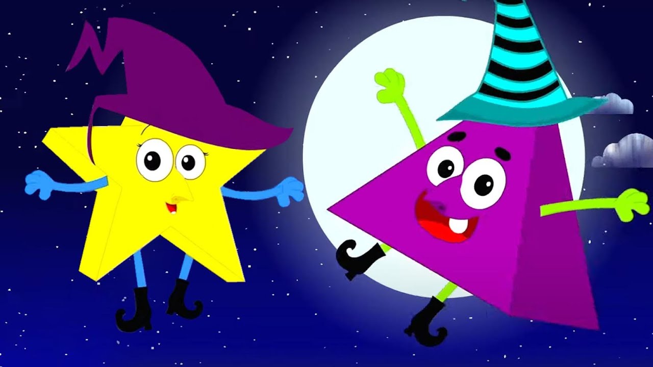 Five Wicked Witches, Spooky Shapes and Learning Video for Kids - YouTube